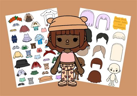 Toca Boca Paper Doll Toca Boca Papercraft Quiet Book Pages Etsy India