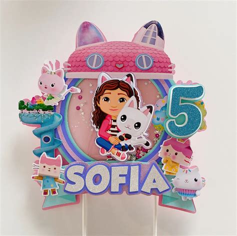 Gabbys Dollhouse Inspired Cake Topper Gabby Dollhouse Shaker Etsy Cat