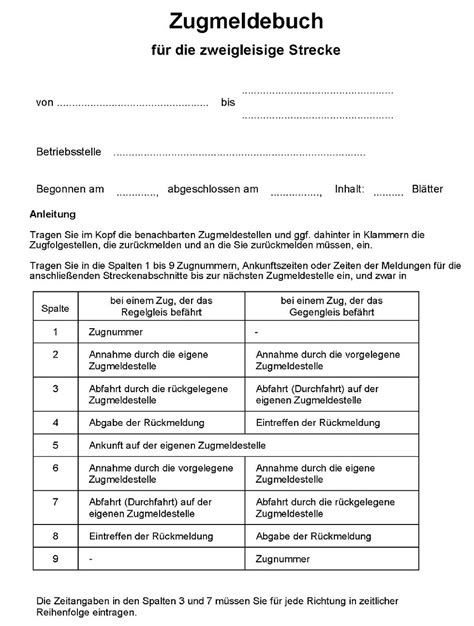 408 0203V31 Vordruck Zugmeldebuch für zwei zusammenlaufende