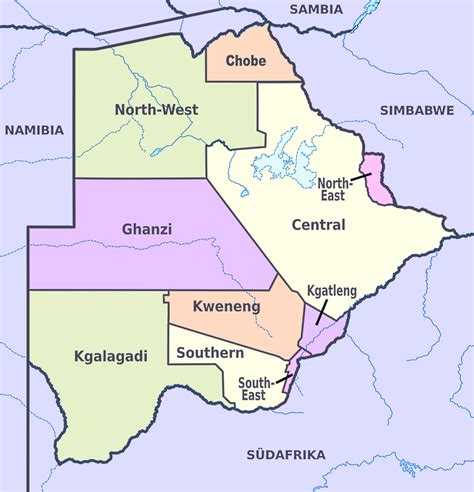 Karte Von Botswana Botswana Karte Online Wissenswertes