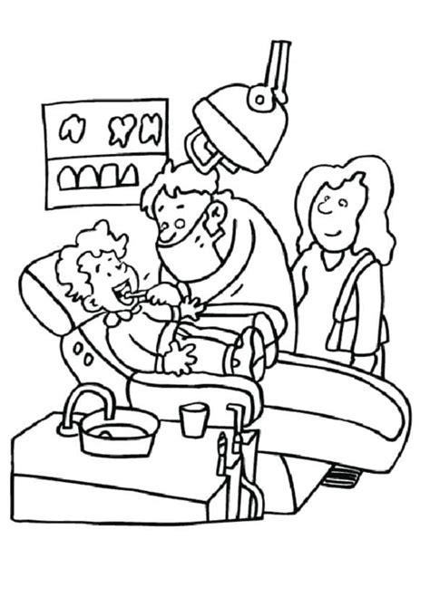 Dibujos de Dentista y Niño para Colorear para Colorear Pintar e