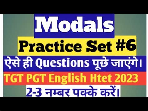 Modals Practice Set Modal Ritu Mam Modal English Grammar