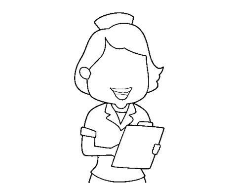 Dibujo De Enfermera Sonriente Para Colorear Dibujos Net