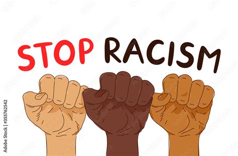 Stop Racism Protest Banner Vector Stock Vector Adobe Stock
