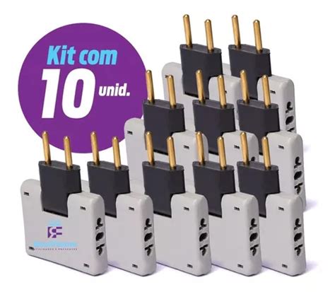 Kit 10und Pino Adaptador Benjamin T Articulado 3 Saídas 10a Frete grátis