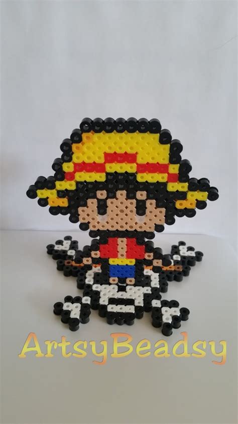 One Piece Luffy Perler Bead Sprite By ArtsyBeadsy On Etsy