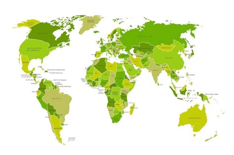 Mapa político do mundo Vetor Premium