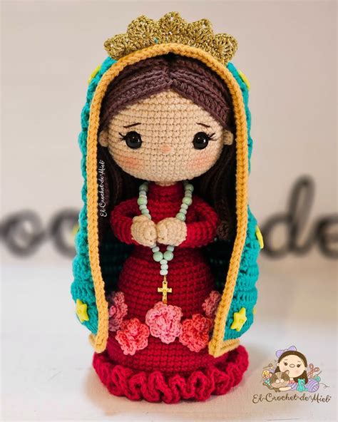 Virgencita de guadalupe por El Crochet de Miel Patron muñeca