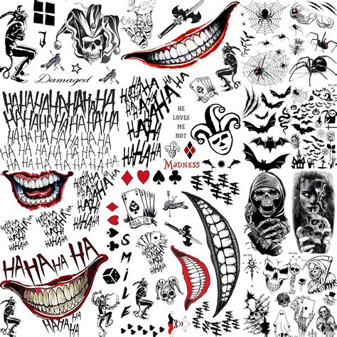 Amazon Rejaski Sheets The Joker Tattoos Suicide Squad