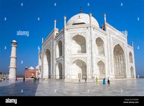 Taj Mahal Mausoleum In Early Morning Light Agra Uttar Pradesh India
