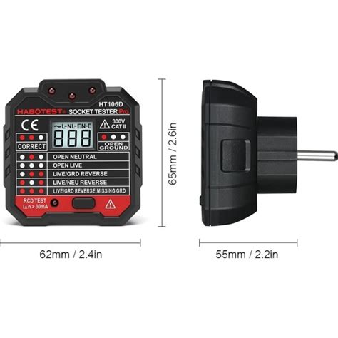 Liyao HT107 Abd Fişi HT107 Dijital Soket Test Cihazı Pro Gerilim 30MA