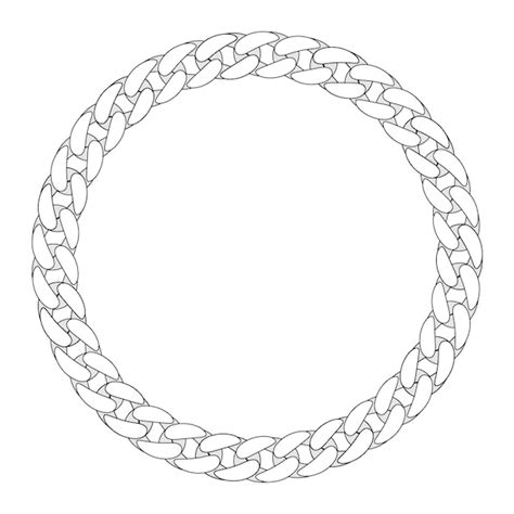 Cadena De Textura Marco Redondo Cadenas De Borde Circular Vector Premium