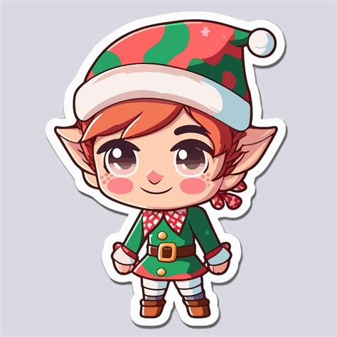 Pegatina de dibujos animados de duende navideño pegatinas de personaje