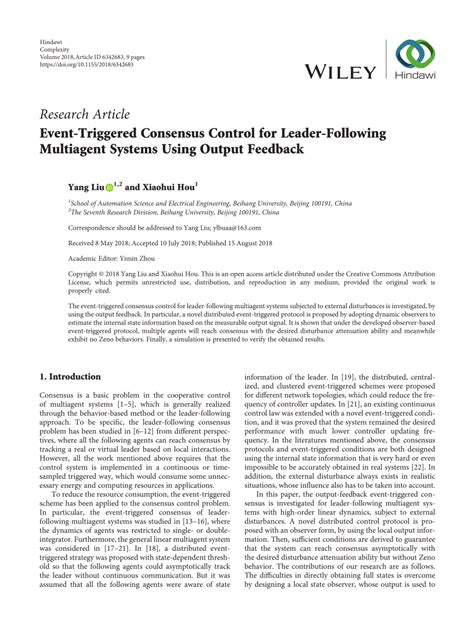 pdf event triggered consensus control for leader following multiagent systems using output