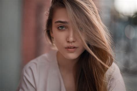 Fondos De Pantalla Mujer Rubia Cara Retrato Profundidad De Campo