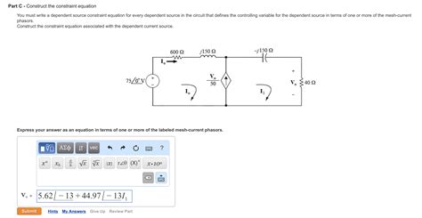 solved part c construct the constraint equation you must
