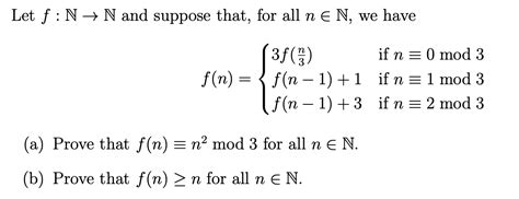 solved let f n→n and suppose that for all n∈n we have