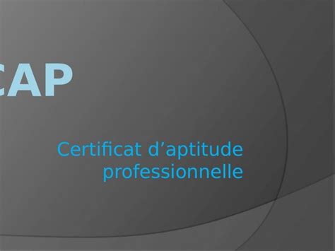 PPT Certificat daptitude professionnelle Schéma du système éducatif