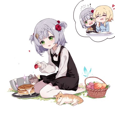 Lumine And Noelle Genshin Impact Drawn By Yajuu