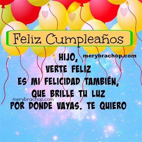 Palabras de Amor para mi hijo en su cumpleaños Entre Poemas