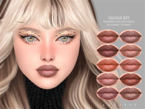 The Sims Resource Lipstick A81 Mod Makeup Makeup Cc Sims 4 Cc