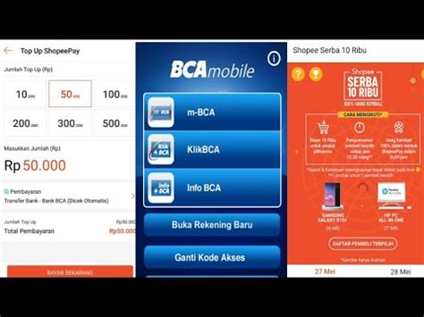 CARA TOP UP SHOPEEPAY LEWAT M BCA MOBILE YouTube