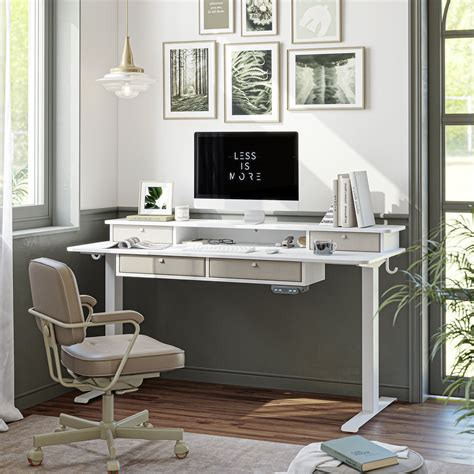 Fezibo Sturdy Height Adjustable Electric Standing Desk With Drawers