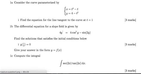 solved [3 marks la consider the curve parameterized by [x
