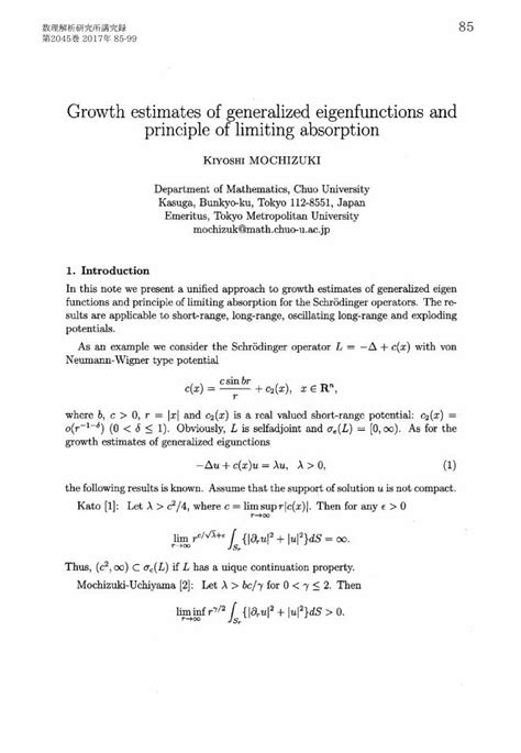 pdf growth of generalized eigenfunctions principle of limiting kyodo kokyuroku contents pdf
