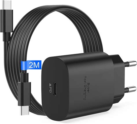 2er Pack 25W USB C Ladegerät Super Fast Charger mit 2M Ladekabel Typ C