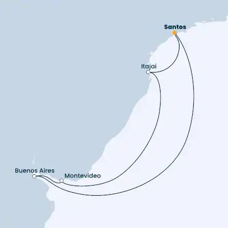 Cruzeiro De Virada De Ano Saindo De Santos Argentina E Uruguai