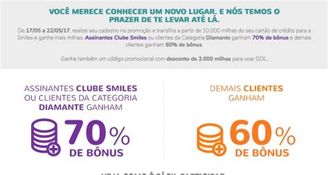 B Nus Nas Transfer Ncias De Cart Es De Cr Dito 60 Ou 70 No Smiles