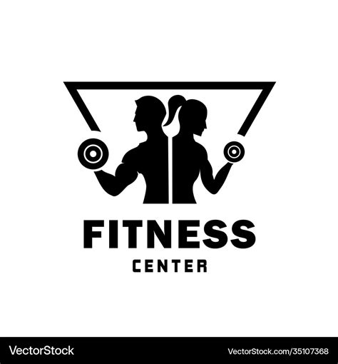 Fitness Center Logo Sport And Design Royalty Free Vector