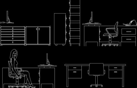 Alzado De Muebles Para Oficina En DWG 236 35 KB Librería CAD