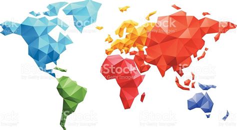 Imprimir Mapa Do Mundo Colorido Continentes Padrões a Ilustração do