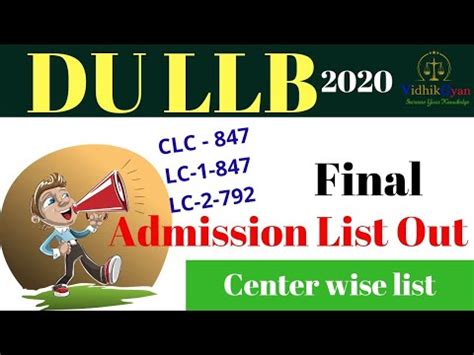Du Llb Center Wise Seat Allotment Final Seat Allotment List Of Du Llb