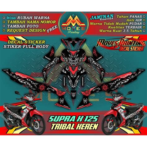 Jual Stiker Supra X 125 Motif Tribal Decal Supra X 125 Motif Tribal