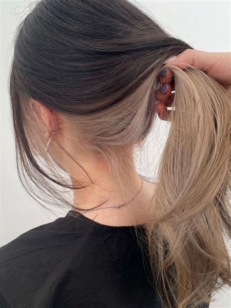 45 Korean Secret Two Tone Hair Color Ideas Hidden Hair Color