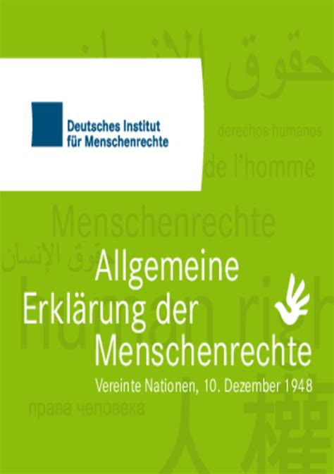 Allgemeine Erklärung der Menschenrechte Institut für Menschenrechte