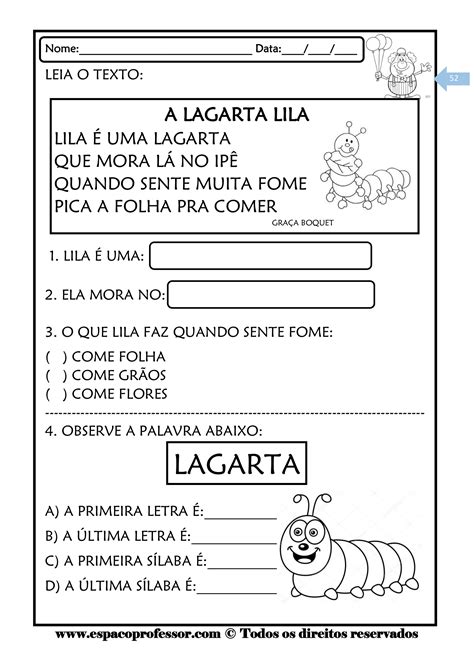 Atividade De Leitura Para O Ano Image To U