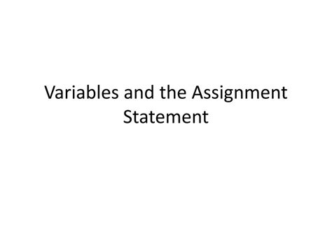 ppt variables and the assignment statement powerpoint presentation free download id 3067138