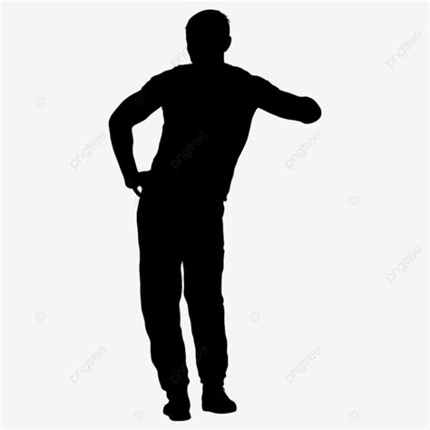Man Standing Silhouette PNG Images Black Silhouette Man Standing Boy