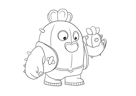 Spike de Brawl Stars à colorier et imprimer gratuitement