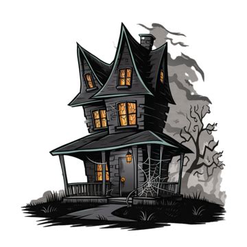 Halloween Haunted House Illustration Horror Festival Clipart Haunted