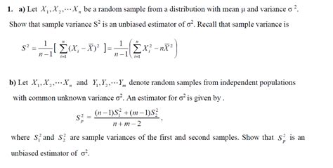 Solved A Let X X Xn Be A Random Sample From A Chegg