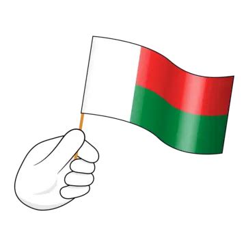 Mano Blanca Ondeando Bandera De Madagascar Vector PNG Dibujos Ondeando