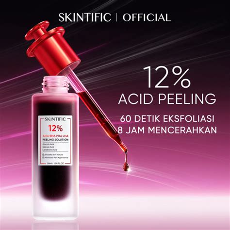 Promo SKINTIFIC 12 AHA BHA PHA LHA Peeling Solution 30ml Serum