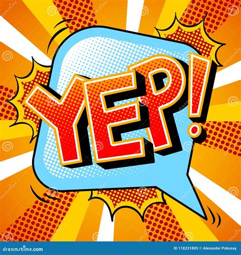 Yep Ejemplo Del Vector Del Arte Pop Del Cómic De La Palabra Ilustración