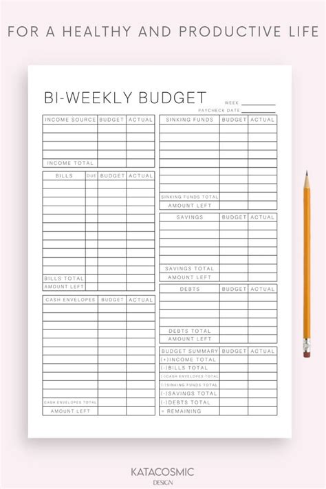Bi Weekly Budget Planner Printable Budget By Bi Weekly US Letter A4
