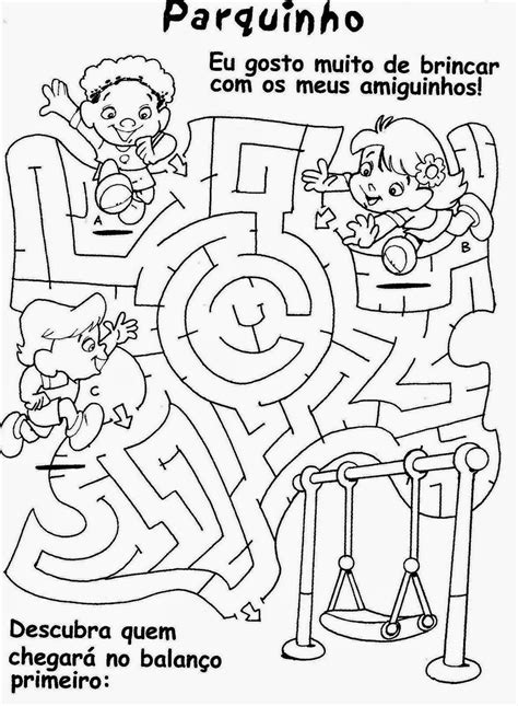 100 Atividades passatempos para colorir alfabetização labirinto